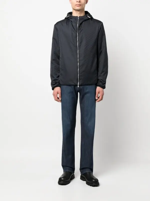 Emporio Armani Nylon Blouson Jacket With Jacquard Logo