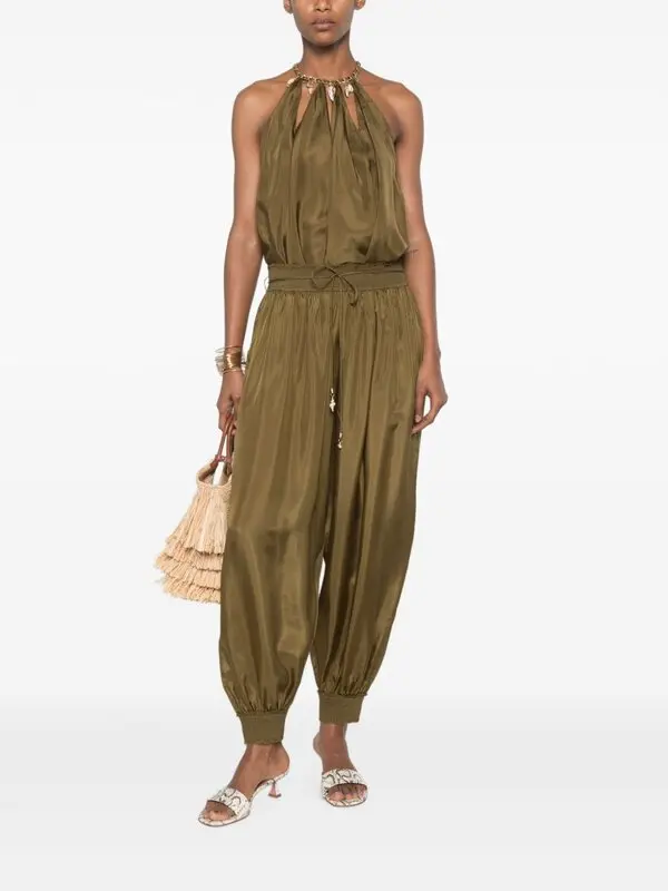 Zimmermann Mahon Silk Halter Neck Top - Green