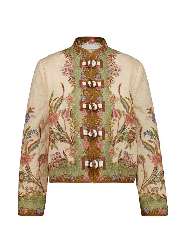 Zimmermann Indra Printed Cotton Jacket - Green