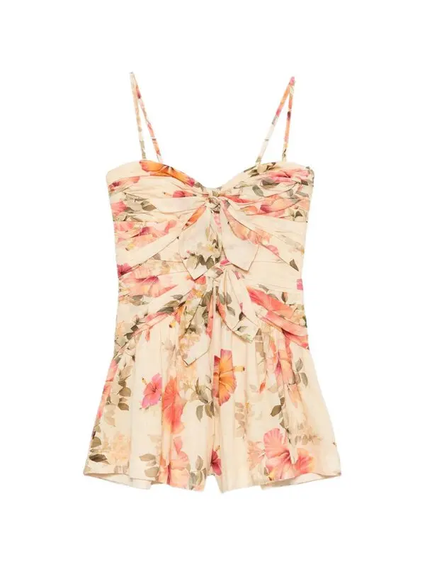 Zimmermann Mahon Cotton Playsuit - White