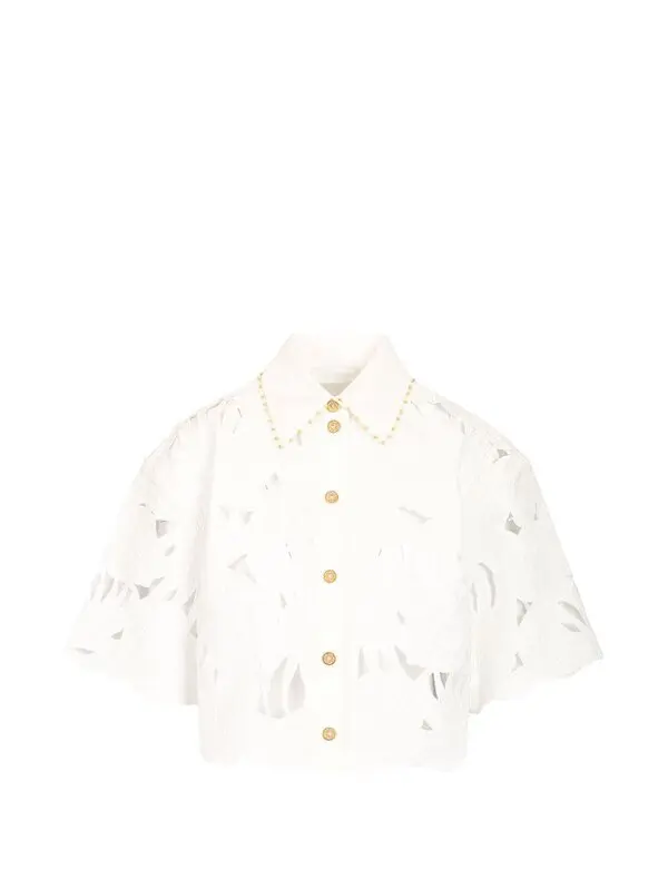 Zimmermann Mahon Cropped Cotton Shirt - White