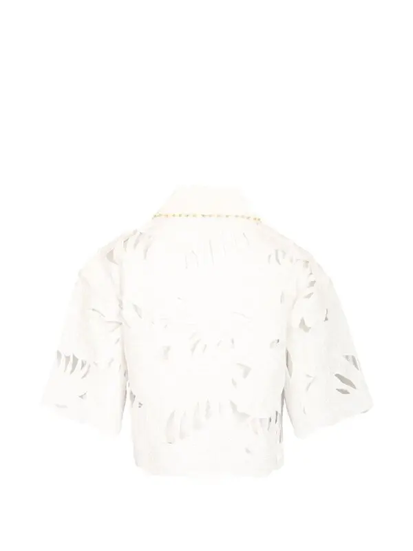 Zimmermann Mahon Cropped Cotton Shirt - White