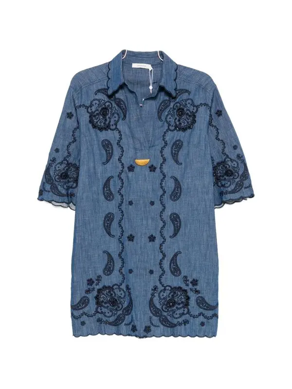 Zimmermann Aster Denim Mini Dress