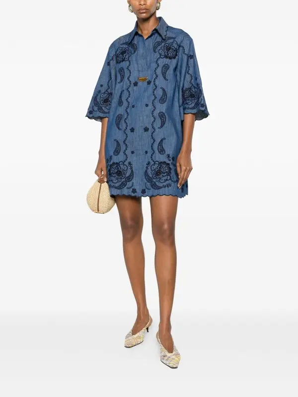 Zimmermann Aster Denim Mini Dress