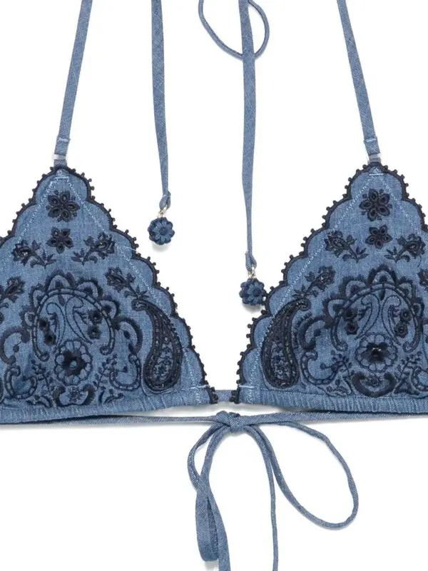 Zimmermann Aster Denim Bikini Set - Blue