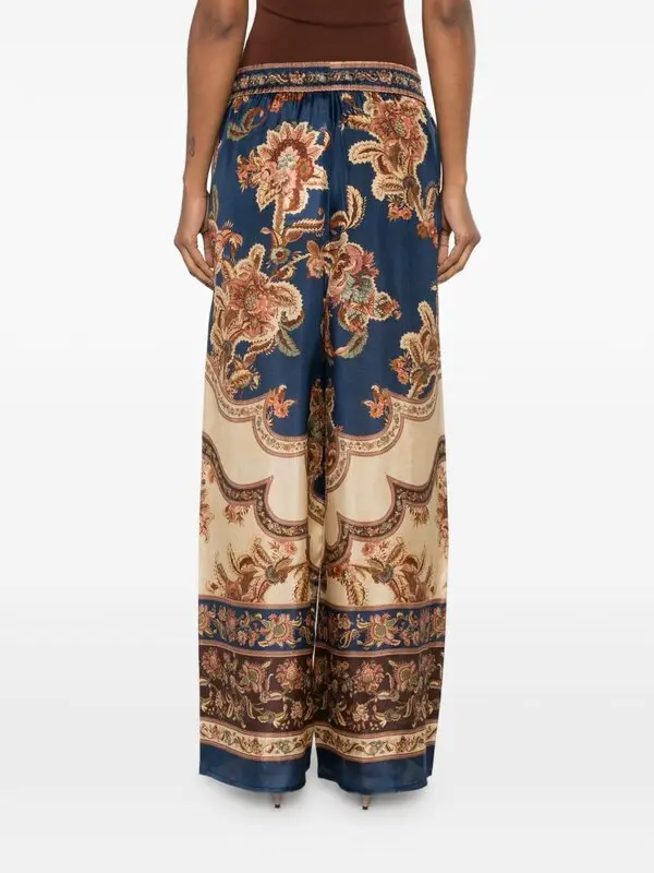 Zimmermann Aster Printed Silk Trousers