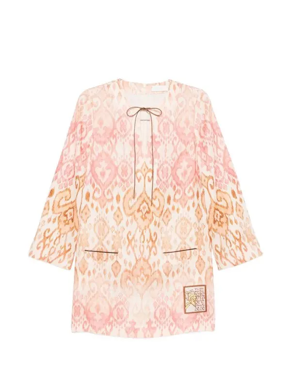 Zimmermann Aster Linen Mini Dress - Pink