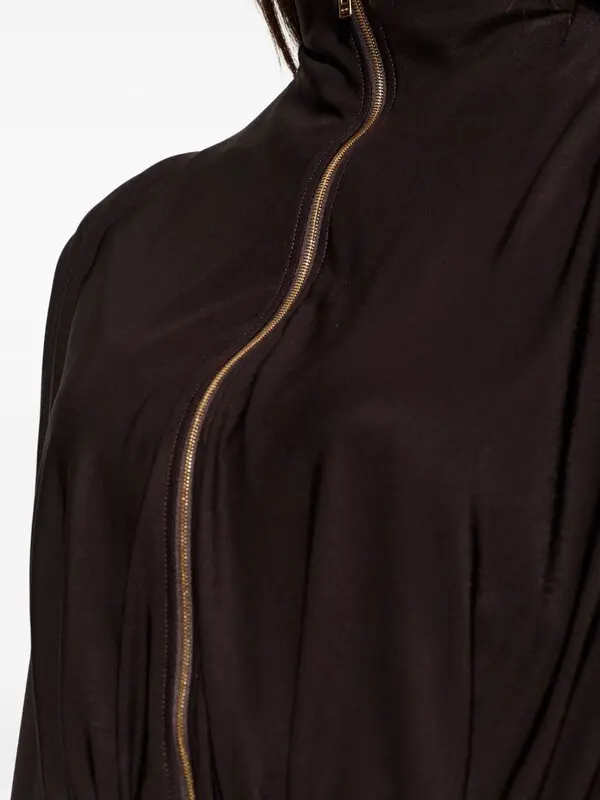 Alaïa Draped Cropped Jacket - Brown