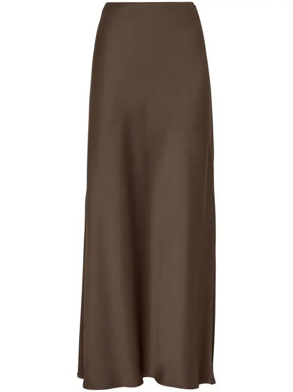 Brunello Cucinelli Cady Maxi Skirt With Side Slits - Brown
