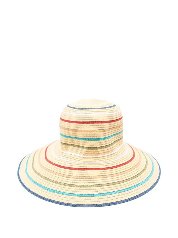 Paul Smith Straw Sun Hat With Wide Brim - Beige