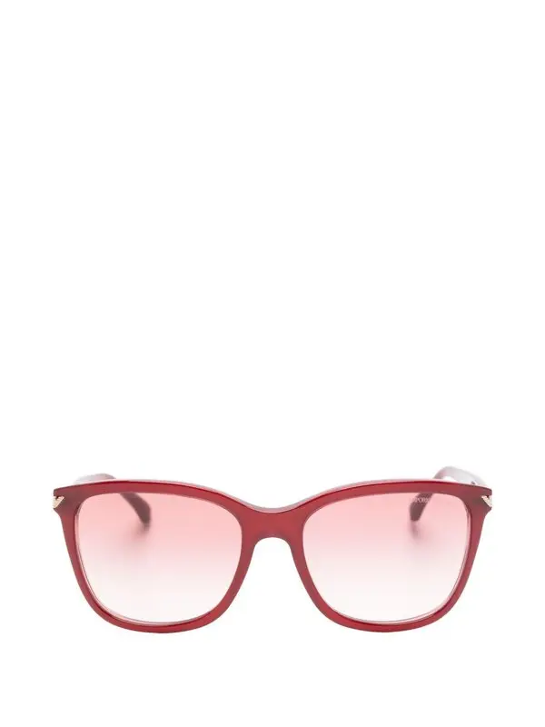 Emporio Armani Bordeaux Square Frame Sunglasses - Red