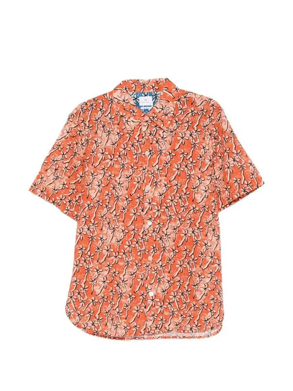 Paul Smith Field Floral Cotton Shirt - Orange