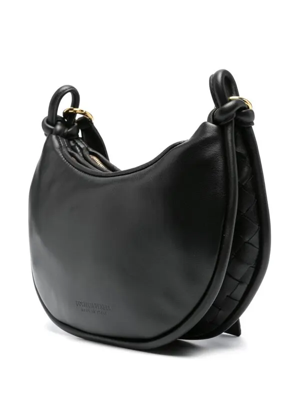 Bottega Veneta Gemelli Leather Shoulder Bag - Black