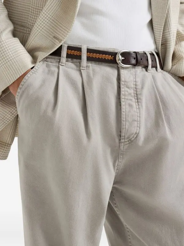 Brunello Cucinelli Pleated Cotton Trousers