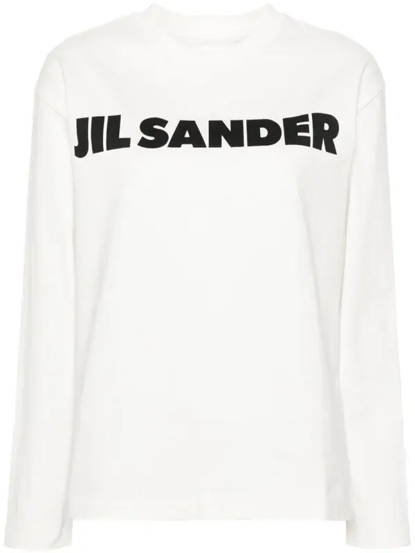 JIL SANDER Logo Long Sleeve T-shirt - White