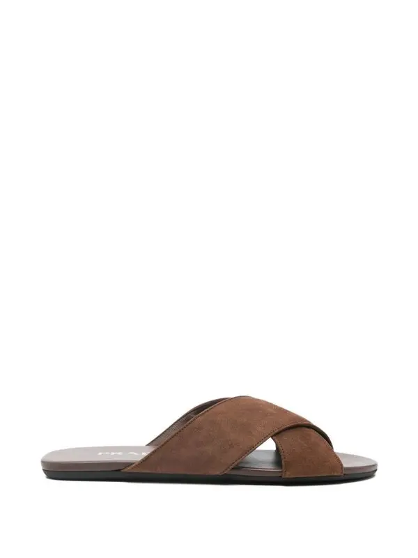 Prada Suede Leather Flat Sandals