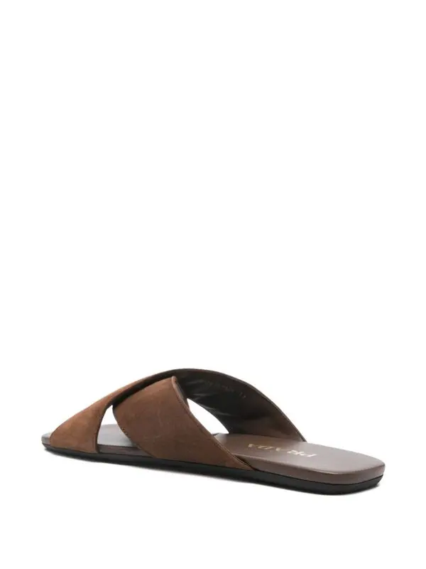 Prada Suede Leather Flat Sandals