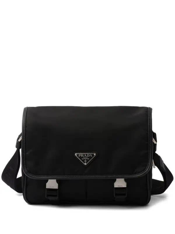 Prada Re-nylon And Saffiano Shoulder Bag - Black