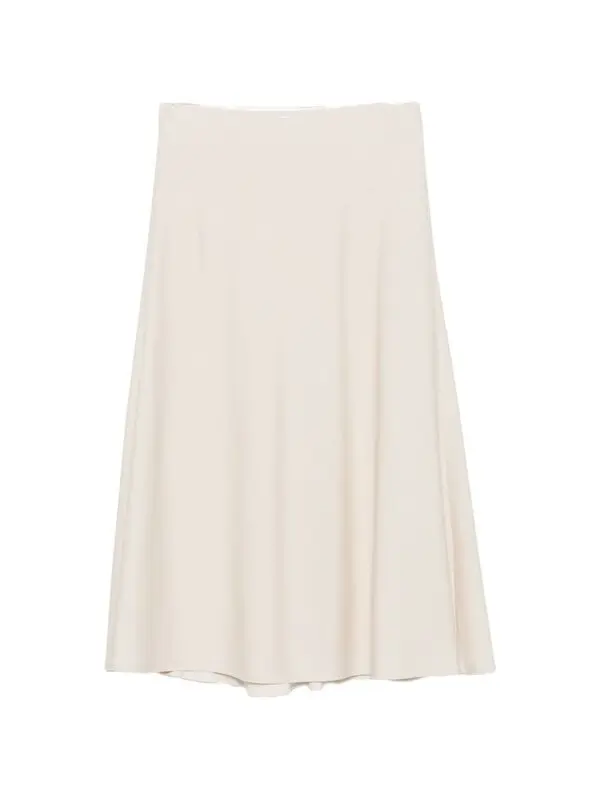 Brunello Cucinelli Wool Blend A-line Midi Skirt - Beige