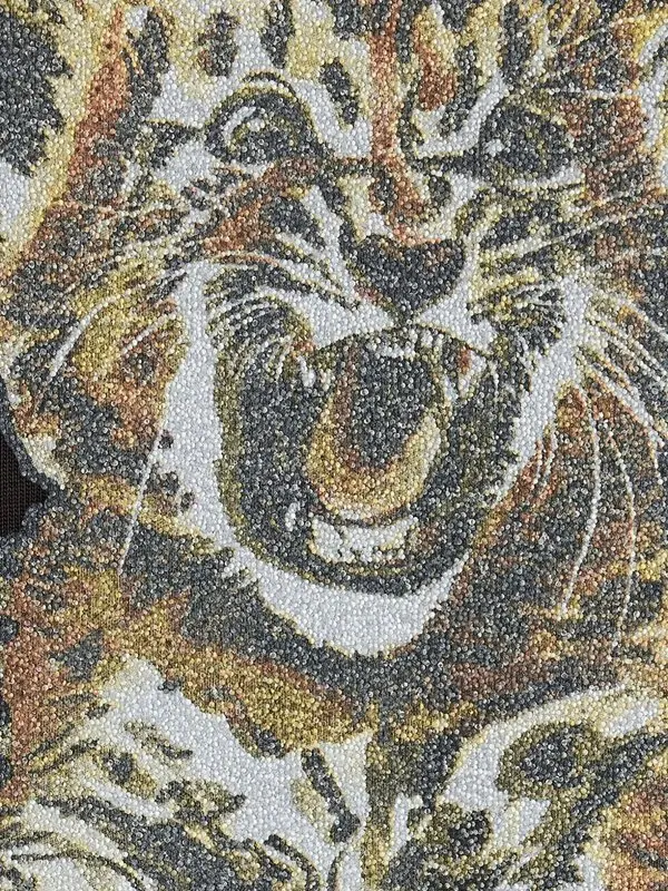 GANNI Printed Cotton T-shirt With Tiger Motif - Black