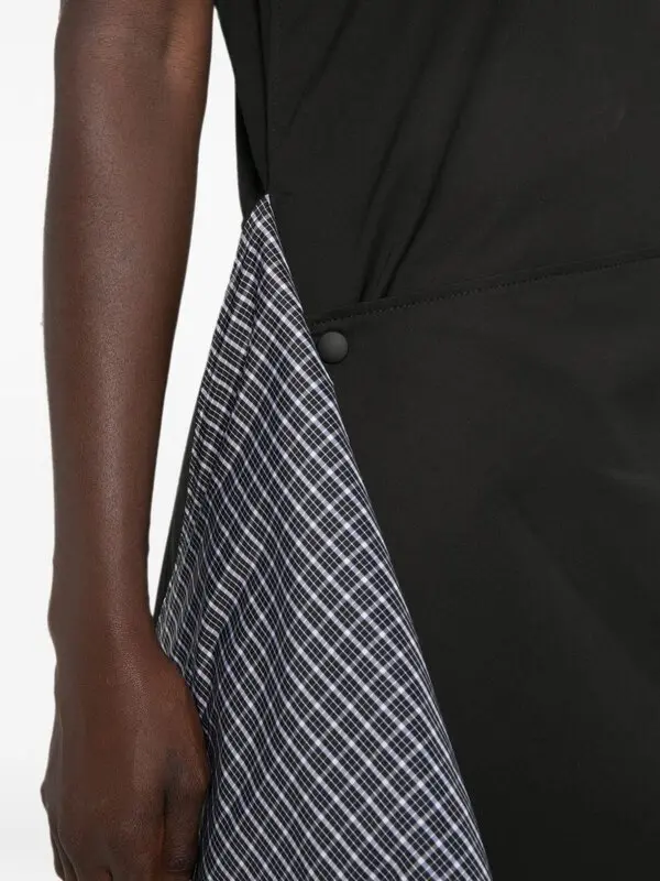Loewe Cotton And Silk Long Dress With Check Pattern