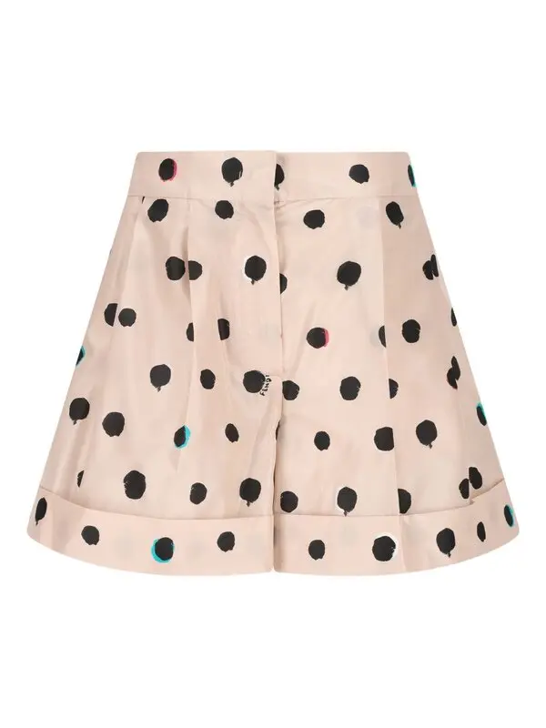 Fendi Polka Dot Silk Shorts - White