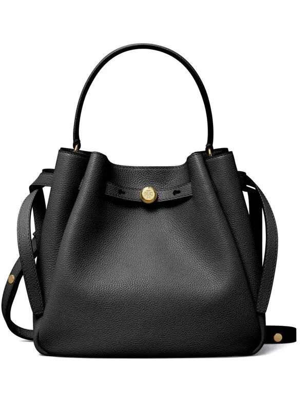 Tory Burch Romy Leather Bucket Bag - Black