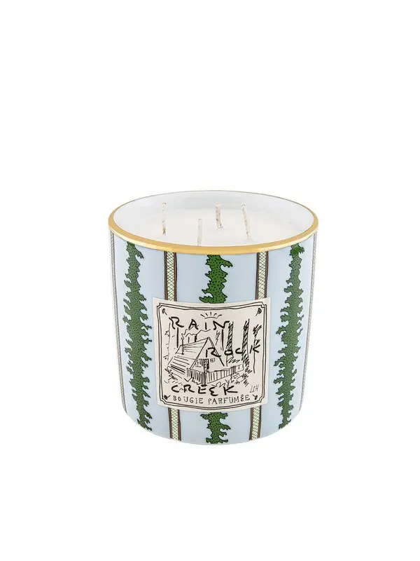 GINORI 1735 Profumi Luchino Rain Rock Creek Scented Candle - Sky Blue