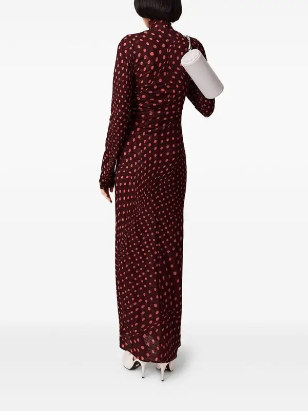 Stella McCartney Polka Dot Long Sleeve Maxi Dress - Red