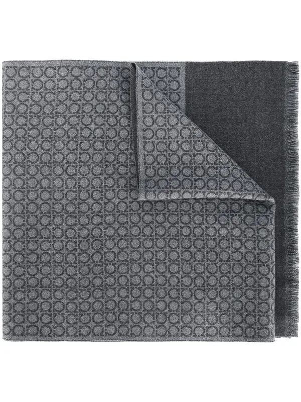 FERRAGAMO Wool Scarf - Grey