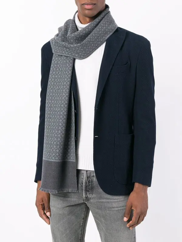 FERRAGAMO Wool Scarf - Grey