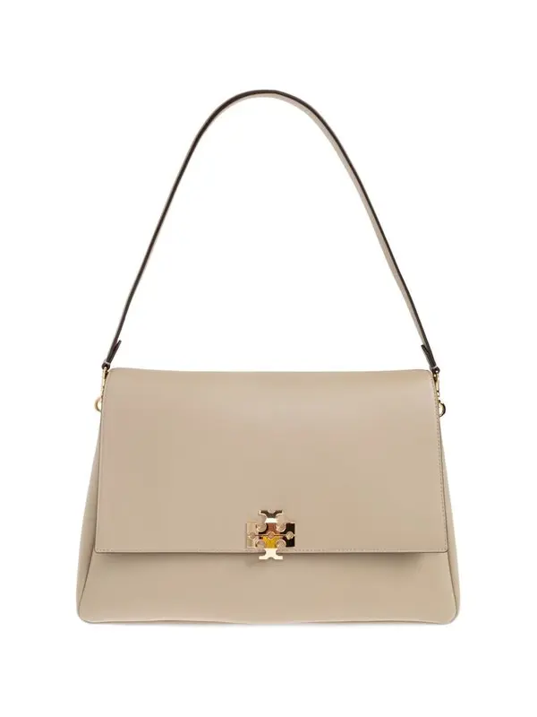 Tory Burch Charlie Large Leather Shoulder Bag - Grey