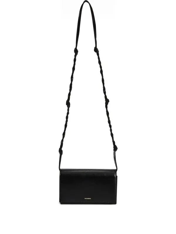 JIL SANDER Tangle Leather Wallet On Chain - Black