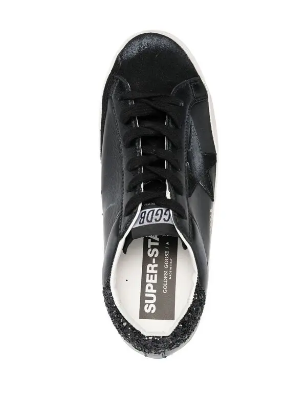 GOLDEN GOOSE Super-star Leather Sneakers With Glitter Accents
