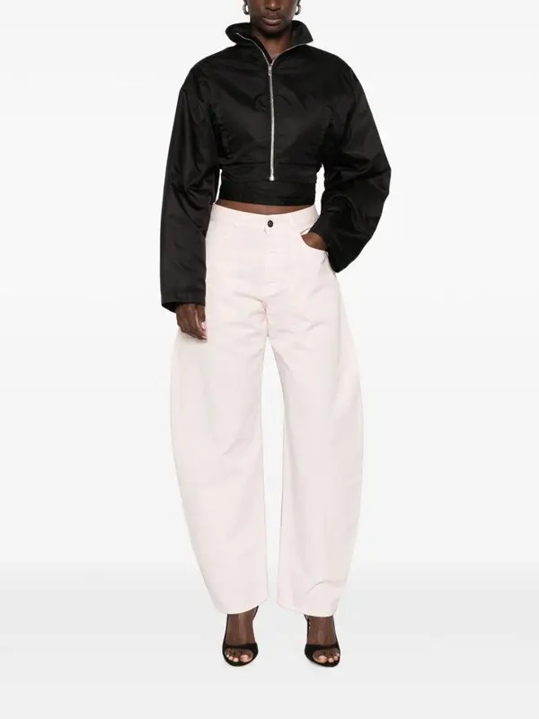 Alaïa Peplum Denim Jeans - Pink