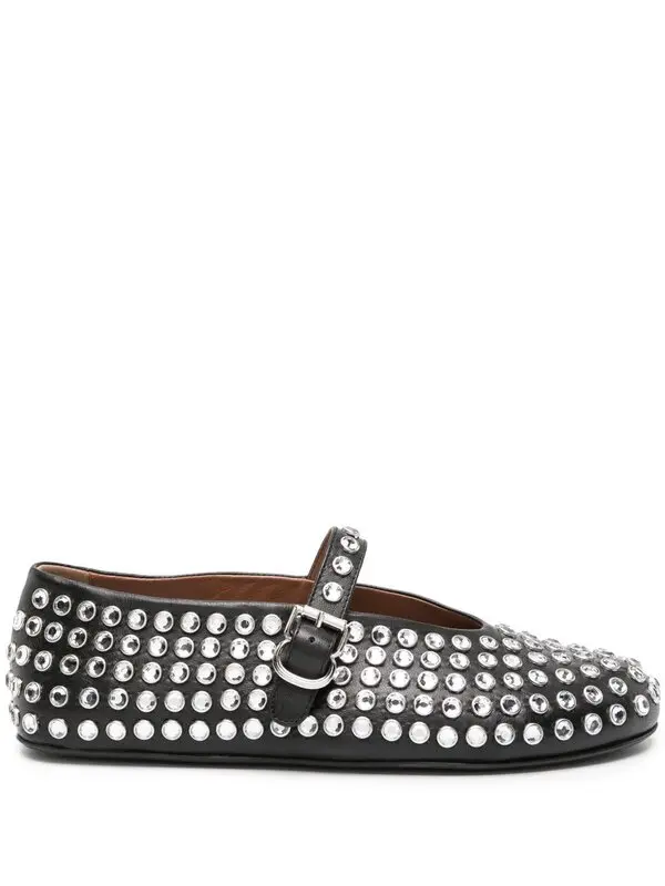 Alaïa Embellished Ballerina Flats - Black