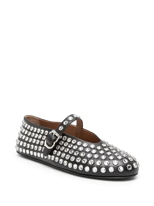 Alaïa Embellished Ballerina Flats - Black