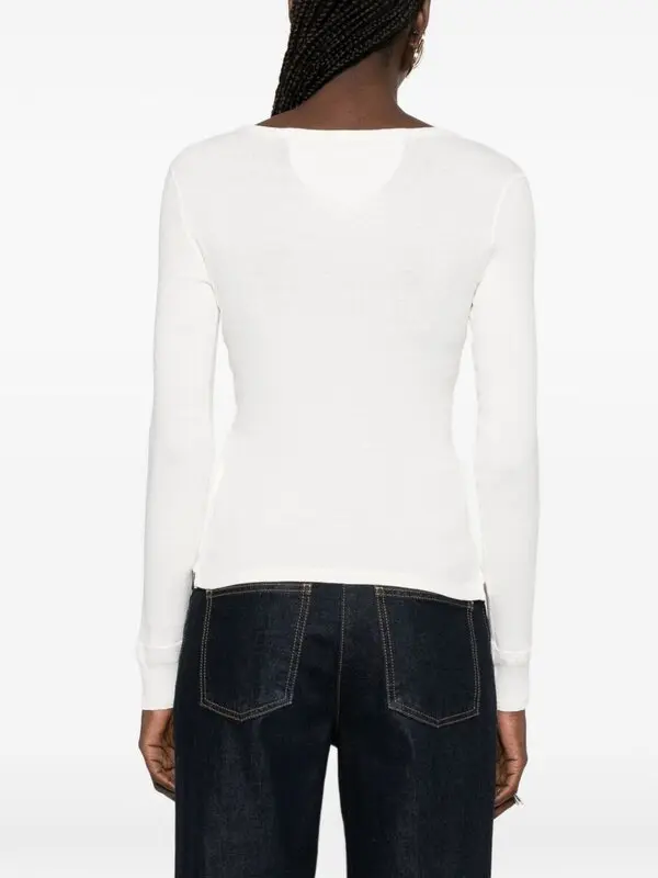 Chloé Cotton Sweater With Scoop Neck And Button Fastening