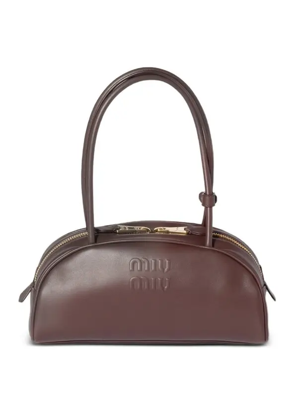 Miu Miu Beau Medium Leather Handbag - Brown