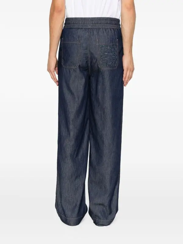 Loewe Wide-leg Drawstring Trousers In Silk & Nylon
