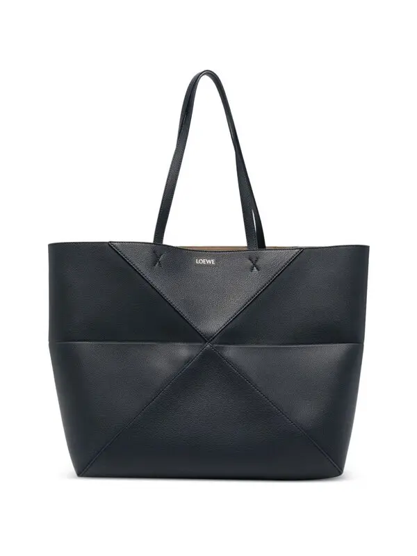 Loewe Puzzle Fold Large Leather Tote - Blue
