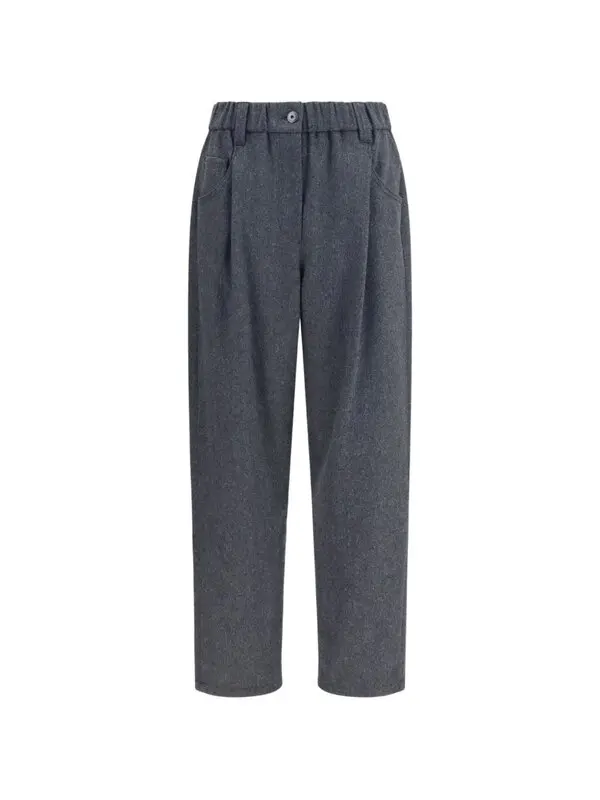 Brunello Cucinelli Wool Blend Tailored Trousers