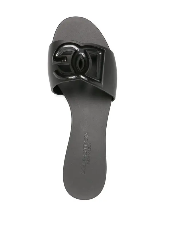 Dolce & Gabbana Dg Logo Flat Sandals - Black