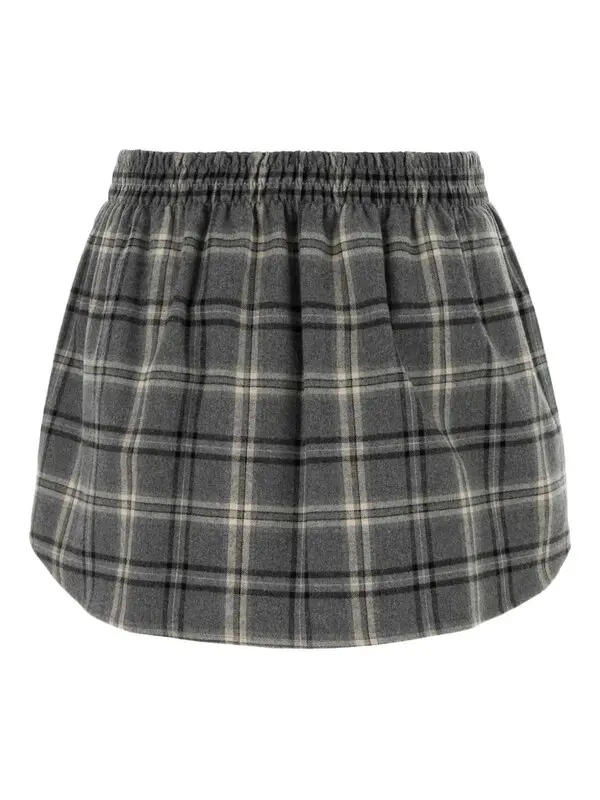 Miu Miu Checked Flannel Mini Skirt
