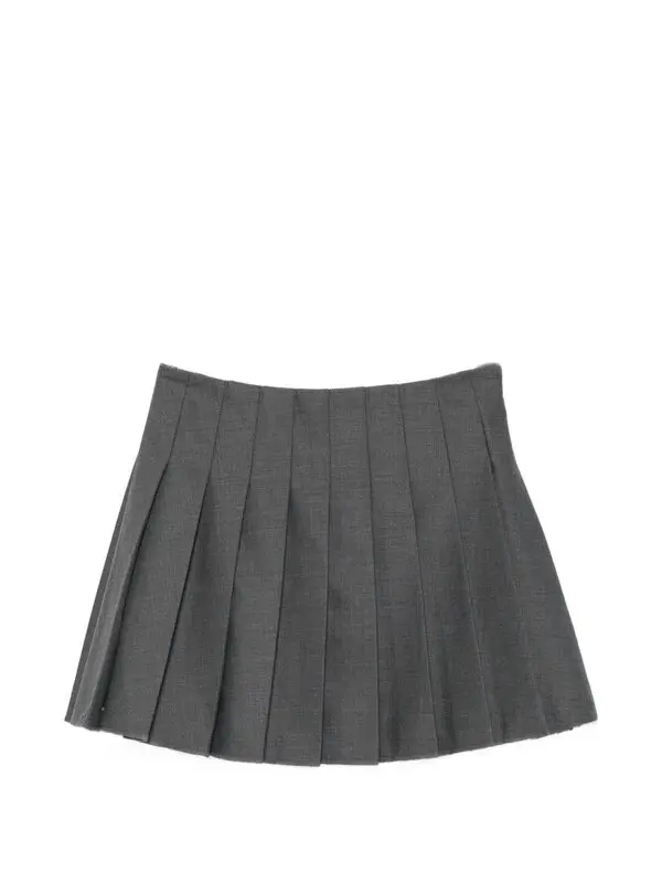 SELF-PORTRAIT Wool Pleated Mini Skirt
