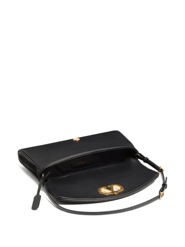 Valentino Garavani Devain Small Leather Shoulder Bag - Black