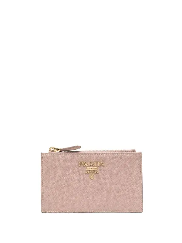 Prada Saffiano Zipped Card Case - Pink