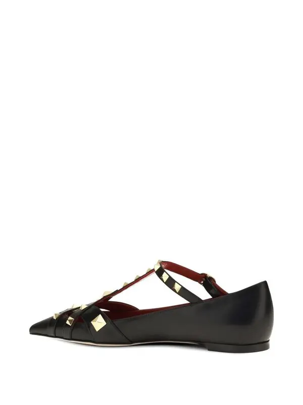 Valentino Garavani Studded Leather Ballet Flats - Black