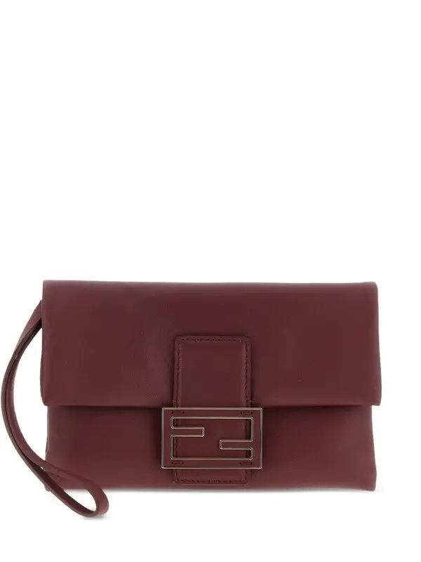 Fendi Mamma Baguette Leather Pouch - Red
