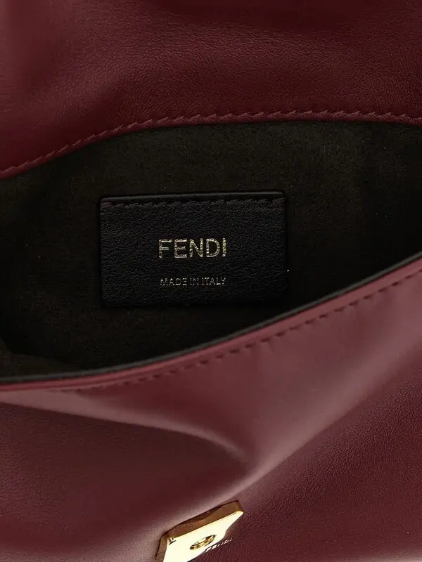 Fendi Mamma Baguette Leather Pouch - Red